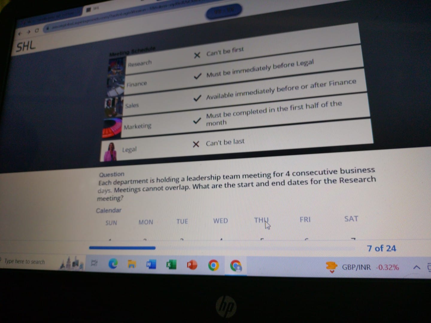 Solved Meeting ScheduleResearchX Can't be firstFinanceMust | Chegg.com