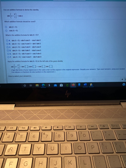 Solved Use an addition formula to drive the identity sinx | Chegg.com