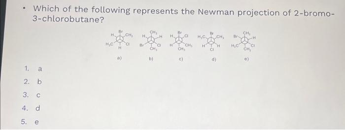 Solved Which of the following represents the Newman | Chegg.com