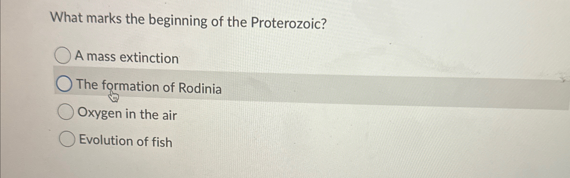 Solved What marks the beginning of the Proterozoic?A mass | Chegg.com