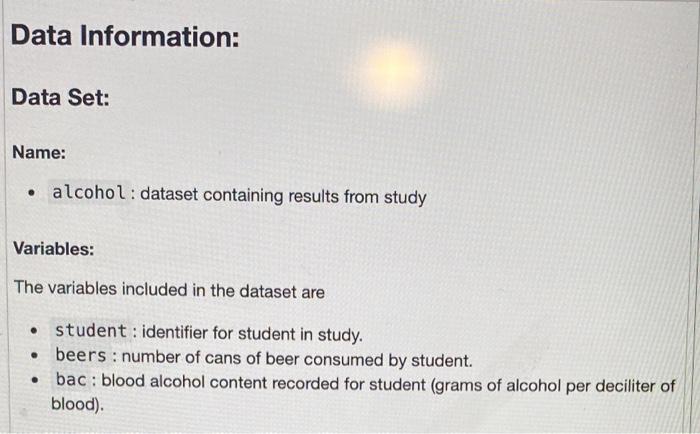 Solved Variables: The variables included in the dataset are | Chegg.com