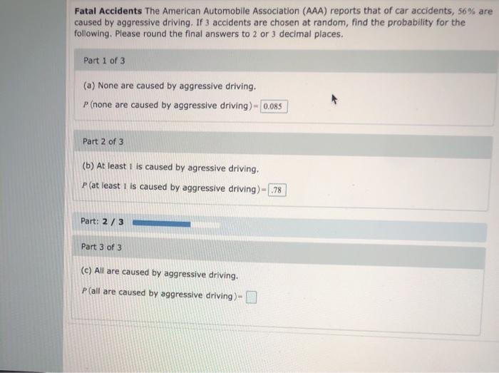Solved Fatal Accidents The American Automobile Association | Chegg.com