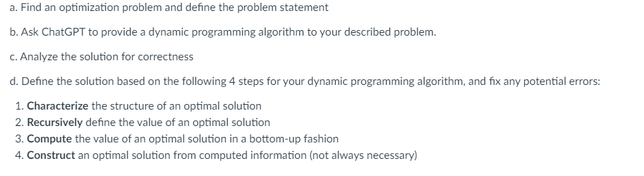 Solved a. ﻿Find an optimization problem and define the | Chegg.com