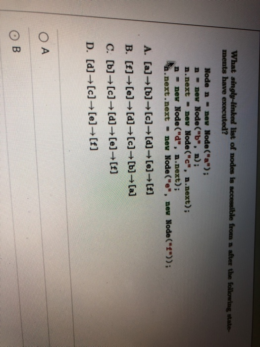 Solved What singly-linked list of nodes is accessible from n | Chegg.com