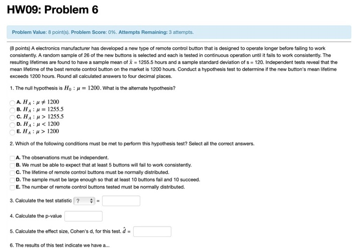Solved HW09: Problem 6 Problem Value: 8 point(s). Problem | Chegg.com