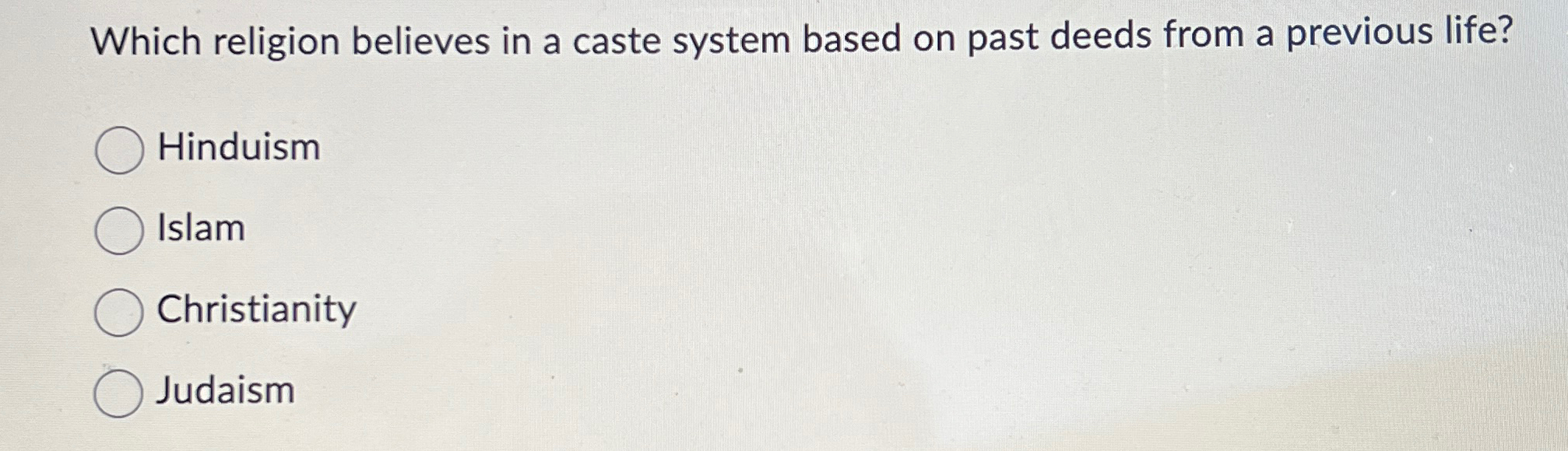 Solved Which religion believes in a caste system based on | Chegg.com