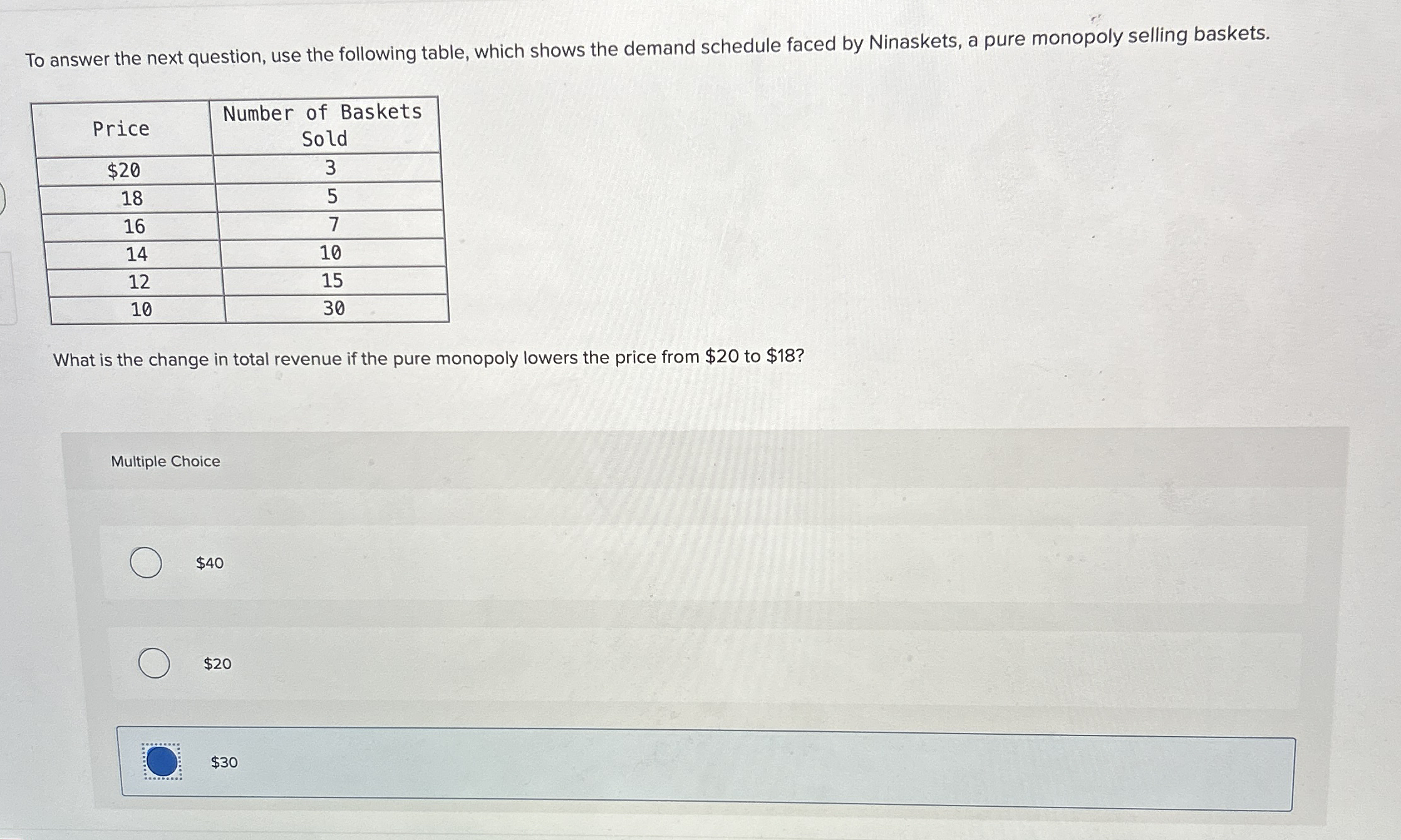 Solved To answer the next question, use the following table, | Chegg.com