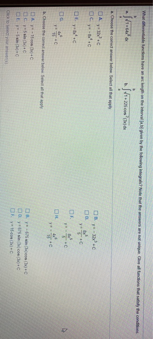 Solved What differentiable functions have an arc length on | Chegg.com