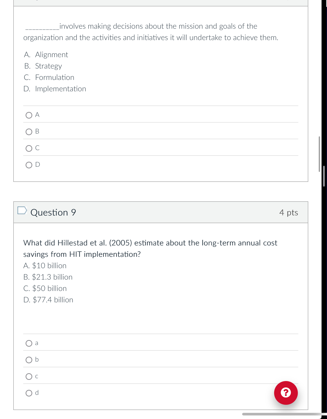 Solved involves making decisions about the mission and goals | Chegg.com