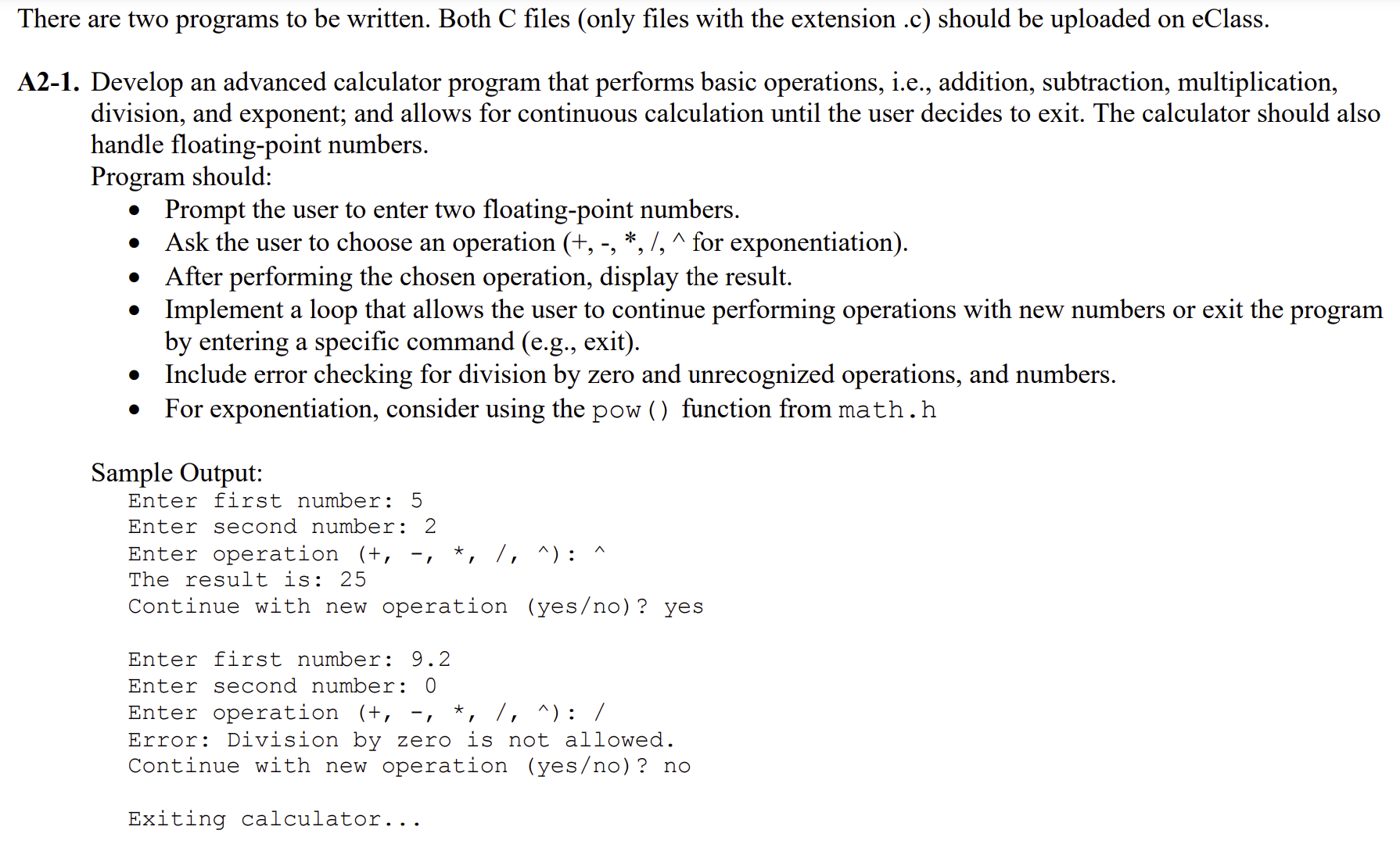 Solved Sample Output:Enter first number: 5Enter second | Chegg.com