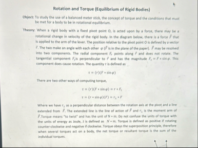 Solved Rotation and Torque (Equilibrium of Rigid | Chegg.com