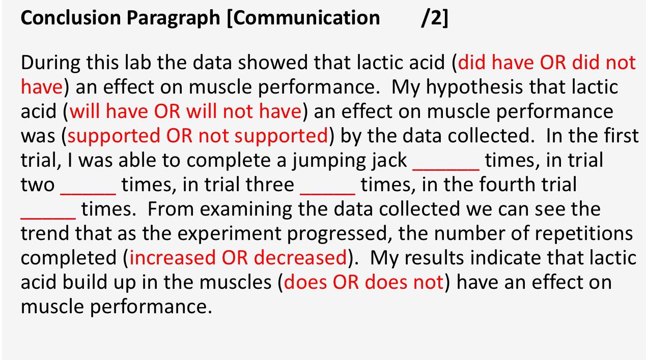 Solved Conclusion Paragraph [Communication/2]During this lab | Chegg.com