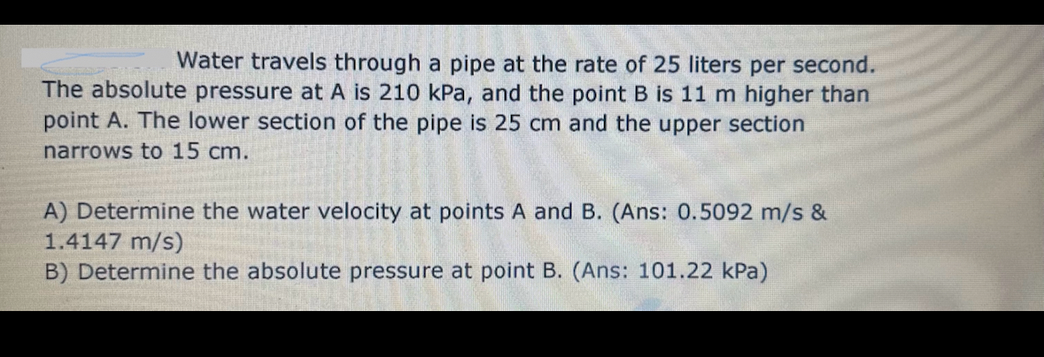 Solved Water travels through a pipe at the rate of 25 | Chegg.com