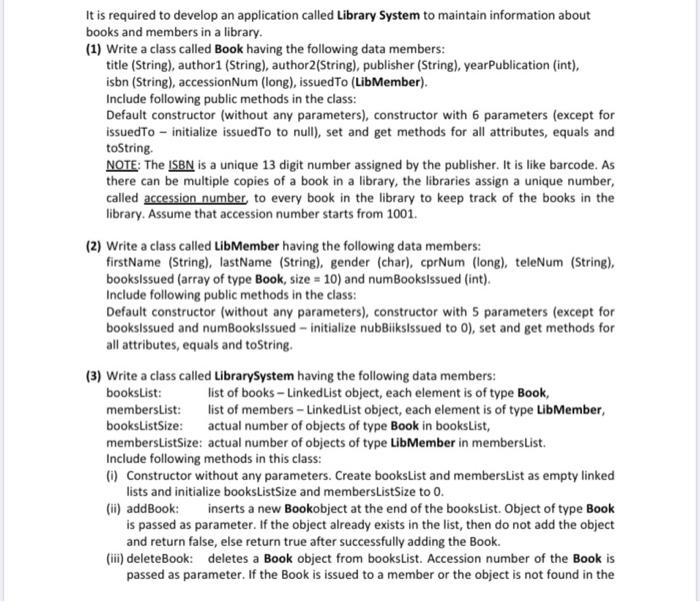 Solved It is required to develop an application called | Chegg.com