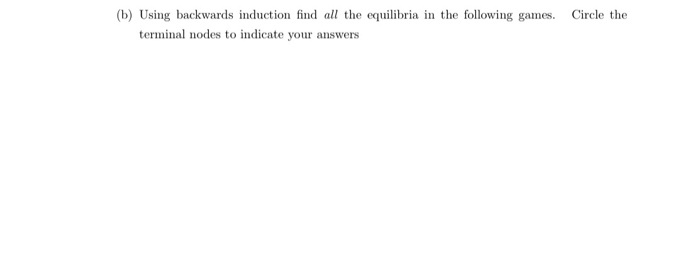 Solved Circle the (b) Using backwards induction find all the | Chegg.com