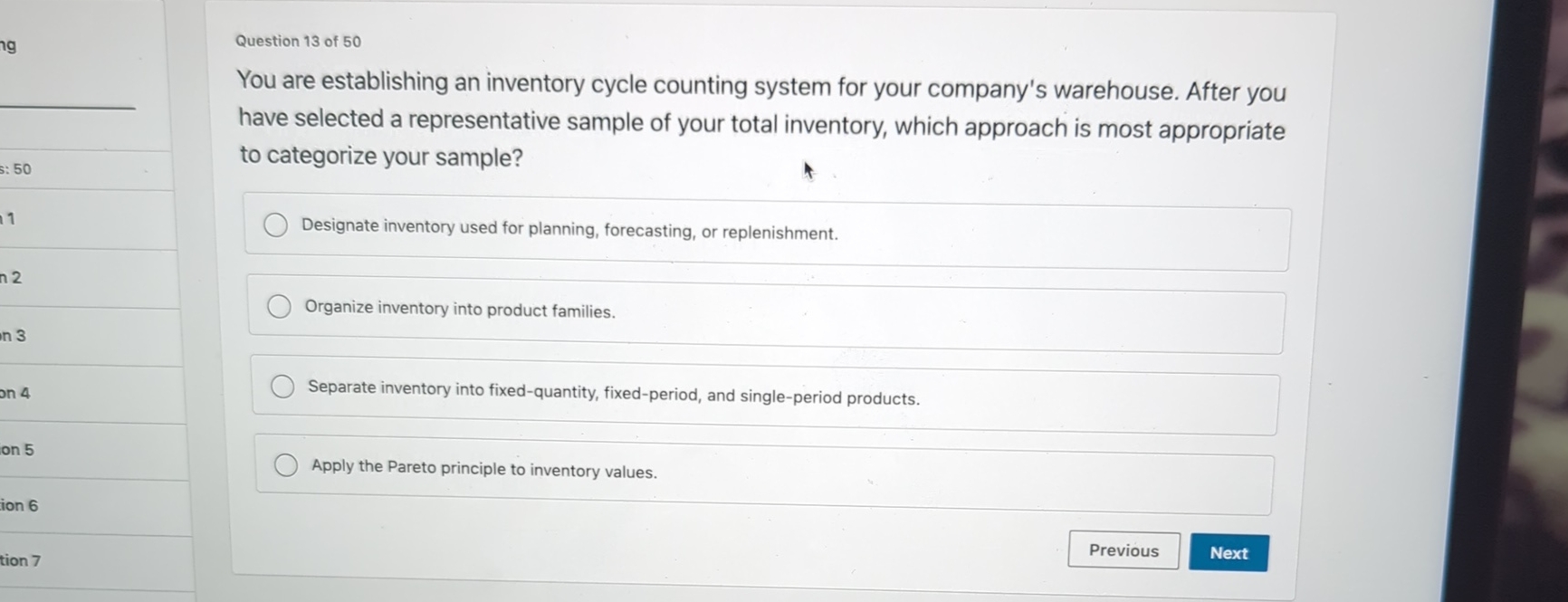 Solved Question 13 ﻿of 50You are establishing an inventory | Chegg.com