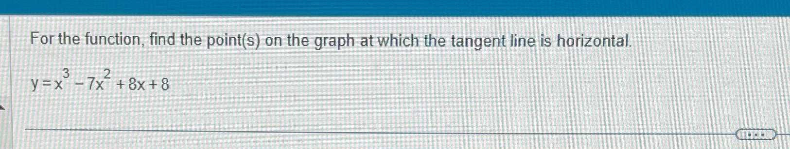 Solved For the function, find the point(s) ﻿on the graph at | Chegg.com