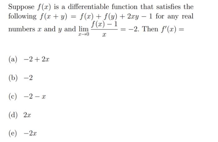 Solved Suppose f(x) is a differentiable function that | Chegg.com