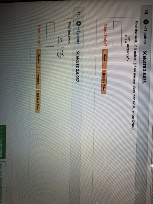 Solved 10. + -/1 points SCalcET8 2.6.035. Find the limit, If | Chegg.com