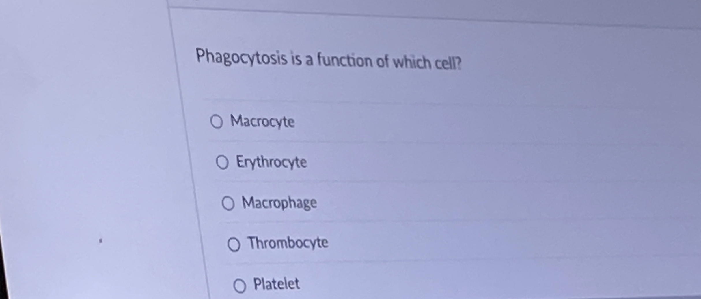 Solved Phagocytosis is a function of which | Chegg.com