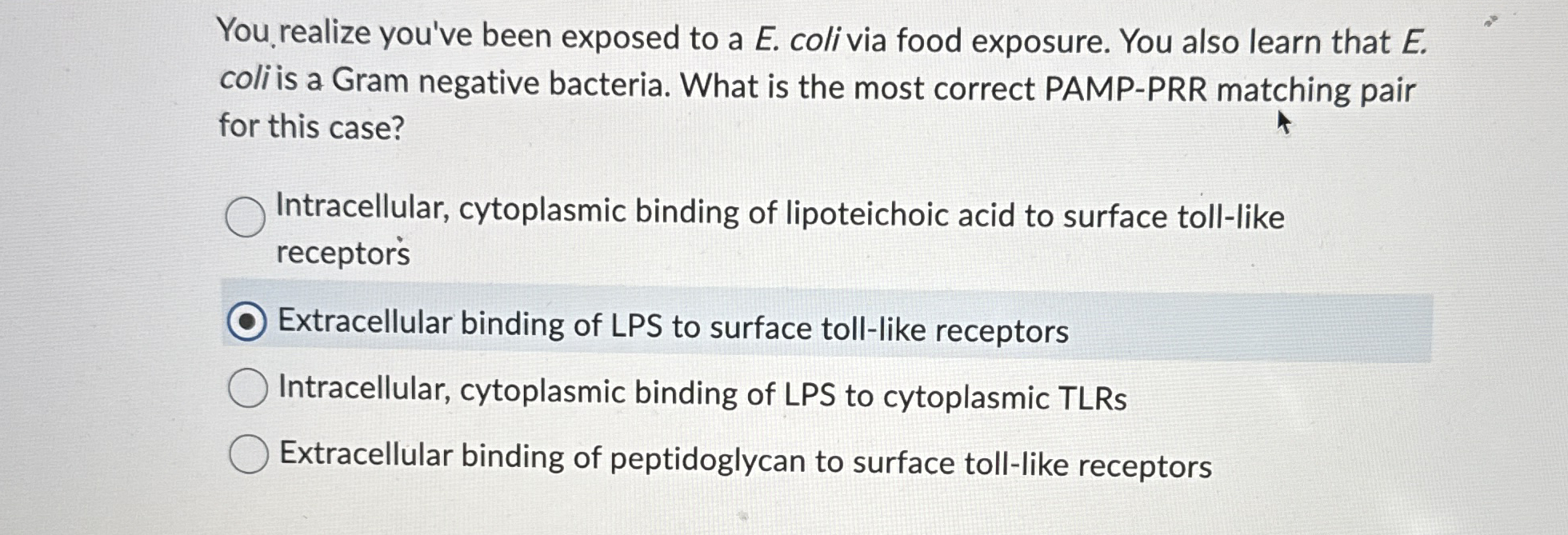 Solved You realize you've been exposed to a E. ﻿coli via | Chegg.com