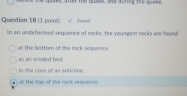 Solved Question 18 (1 ﻿point) ﻿SavedIn an undeformed | Chegg.com