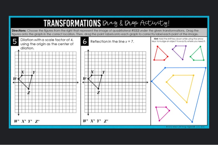 Solved TRANSFORMATIONS Drag & Drop Actuity! Directions: | Chegg.com