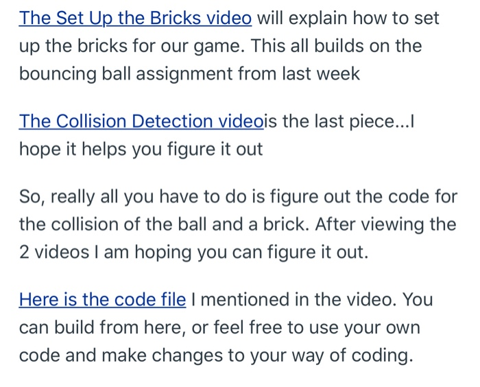 Solved Does anyone know to set up the bricks and Colision | Chegg.com