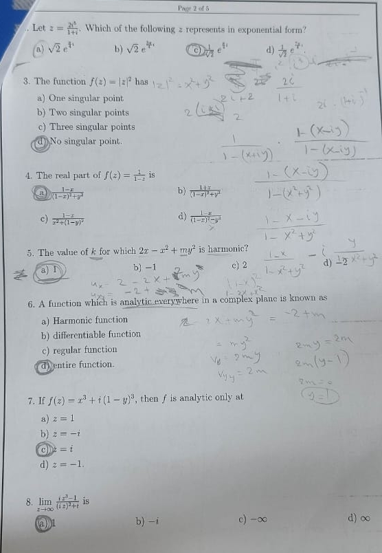 Solved 3. ﻿The function f(z)=|z|2 ﻿has |z|2=x2+9y2a) ﻿One | Chegg.com