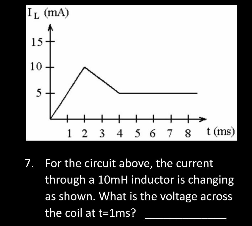Solved 7. For the circuit above, the current through a 10mH | Chegg.com