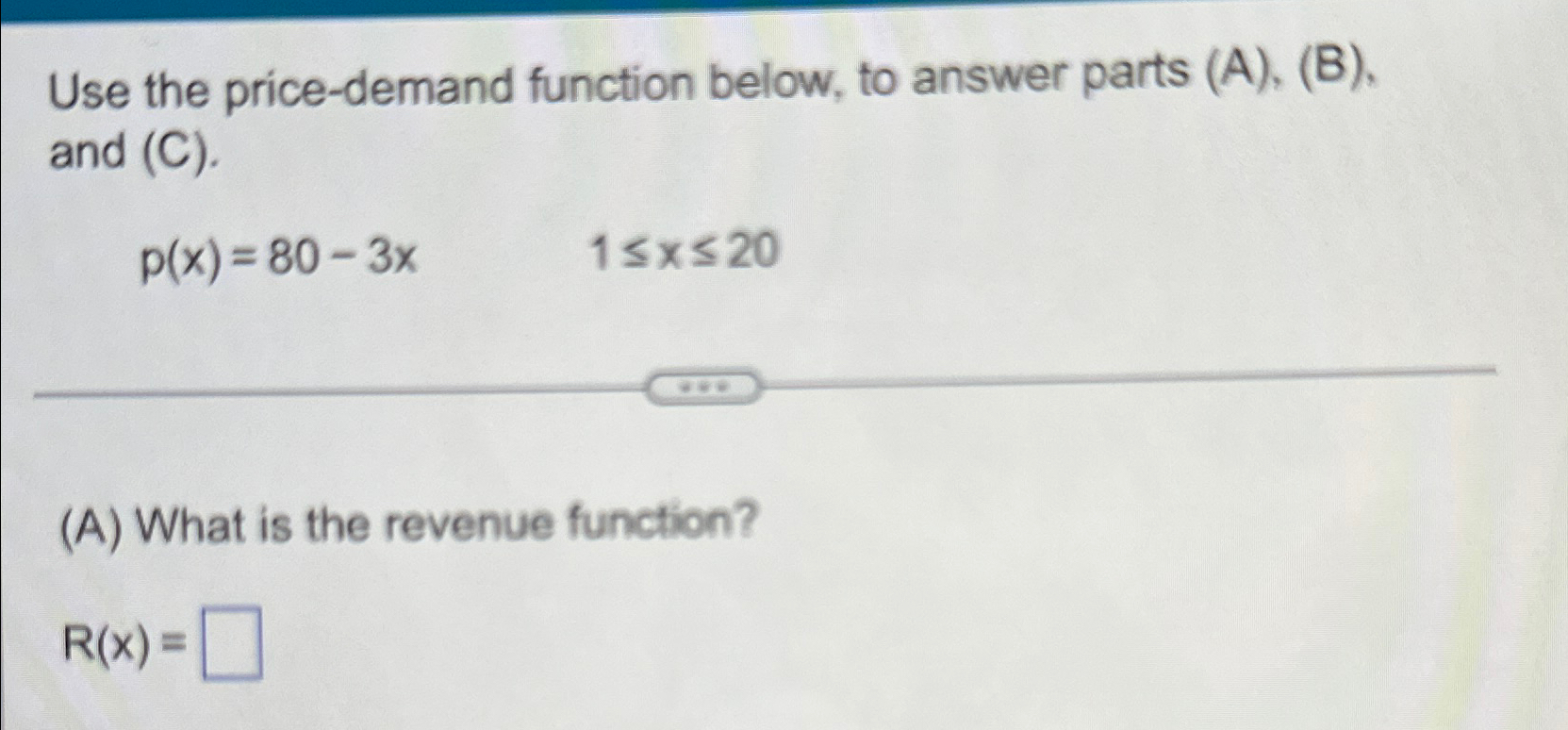 Solved Use the price-demand function below, to answer parts | Chegg.com