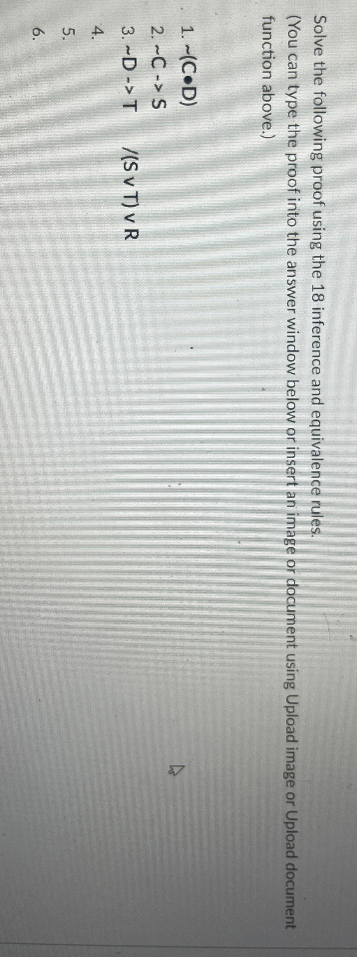 Solved Solve the following proof using the 18 ﻿inference and | Chegg.com