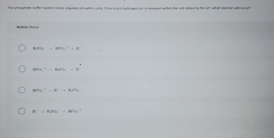 Solved The phosphate buffer system helps regulate pH ﻿within | Chegg.com