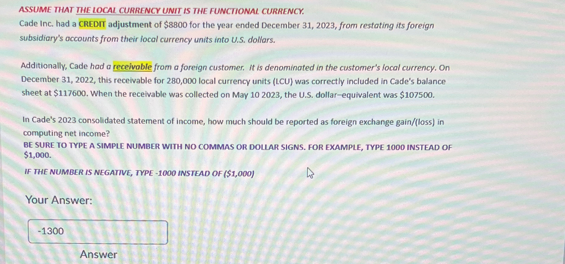 Solved ASSUME THAT THE LOCAL CURRENCY UNIT IS THE FUNCTIONAL | Chegg.com