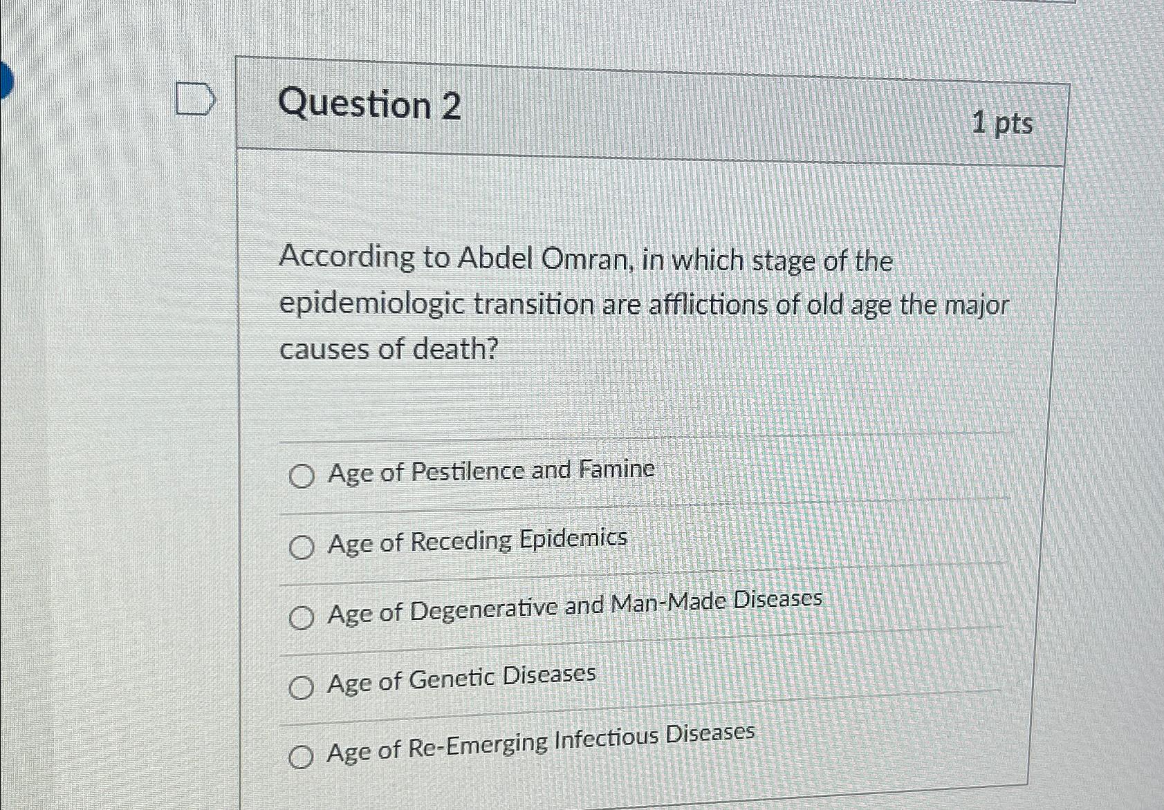 Solved Question 21 ﻿ptsAccording to Abdel Omran, in which | Chegg.com
