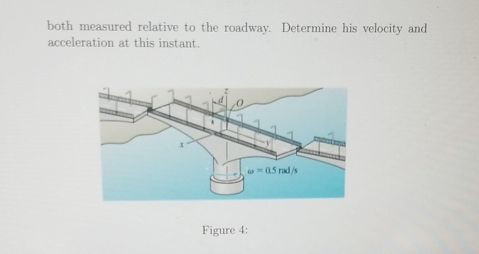 Solved While the swing bridge is closing with a constant | Chegg.com