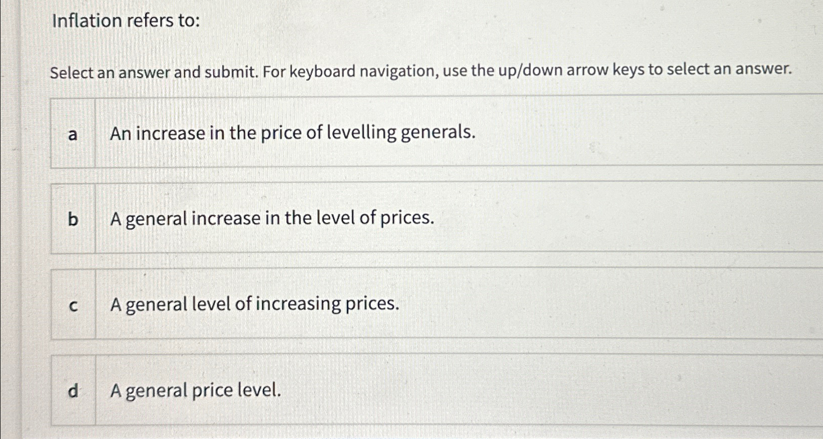 Solved Inflation refers to:Select an answer and submit. For | Chegg.com