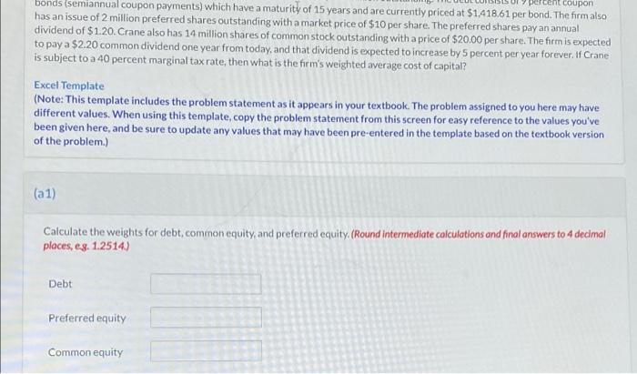 Solved ent coupon bonds (semiannual coupon payments) which | Chegg.com