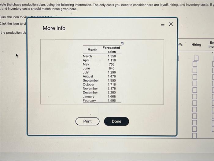 Solved Complete the chase production plan, using the | Chegg.com