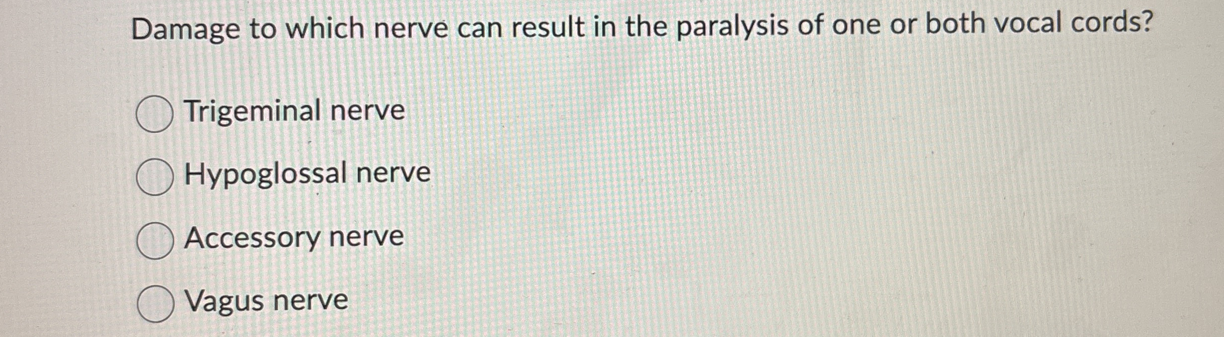 Solved Damage to which nerve can result in the paralysis of | Chegg.com