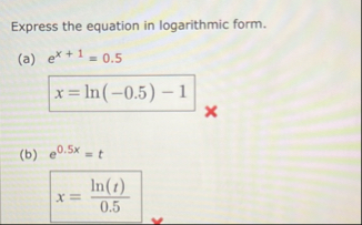 Solved Express the equation in logarithmic | Chegg.com