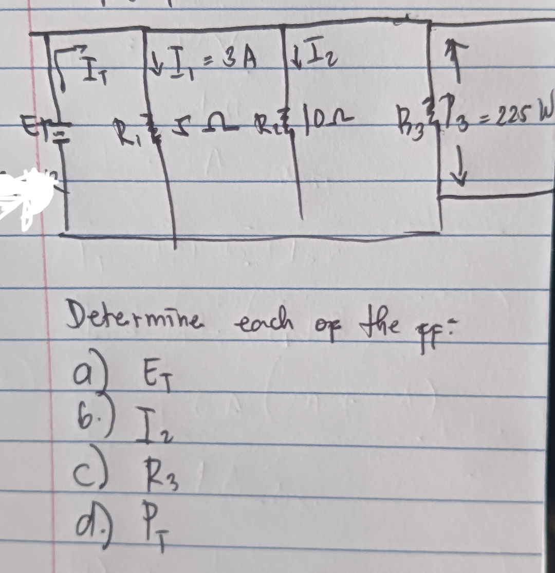 Solved Determine each of the off:a) ETb.) I2c) R3d.) PT | Chegg.com