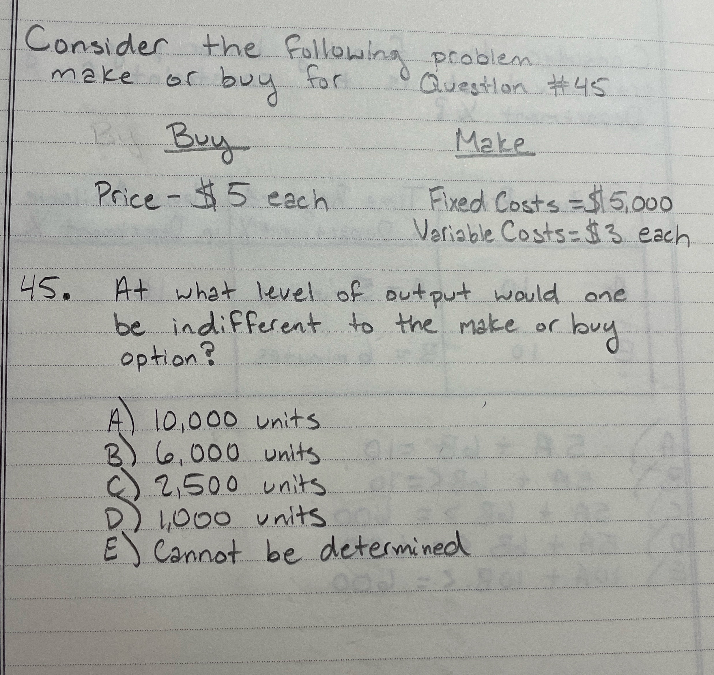 Solved Consider the following problem make or buy for | Chegg.com