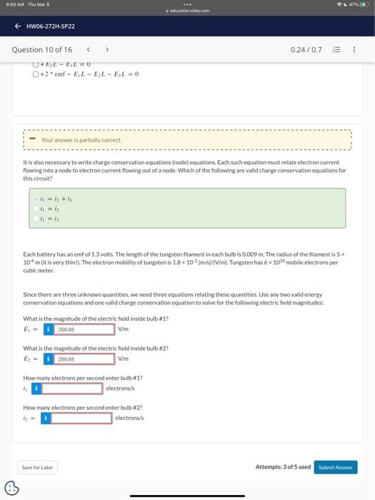 D+2∗cmf−E1L−E2L−E1L=0 Your answer is partially | Chegg.com