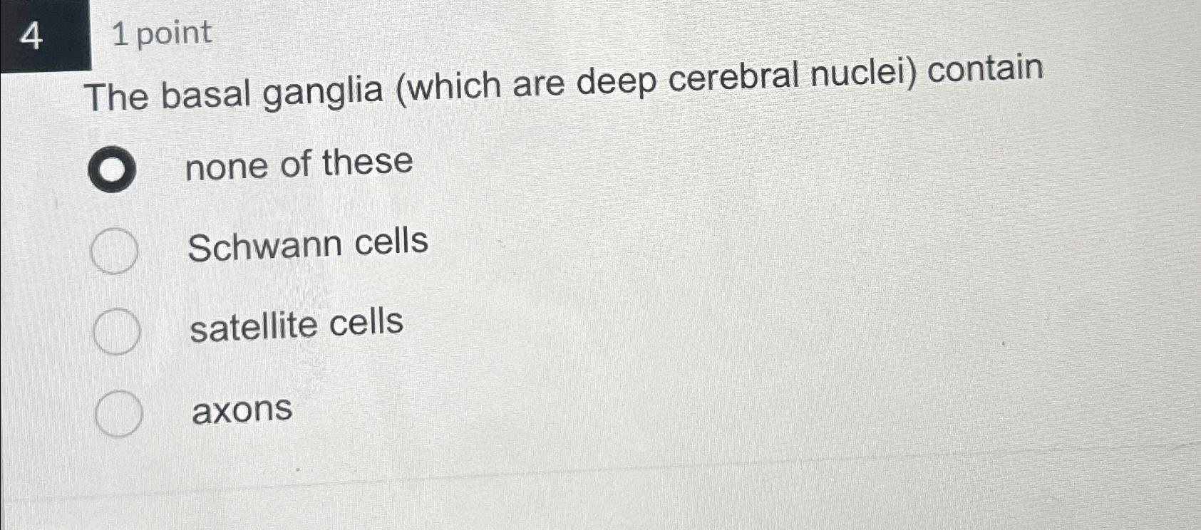 Solved 41 ﻿pointThe basal ganglia (which are deep cerebral | Chegg.com