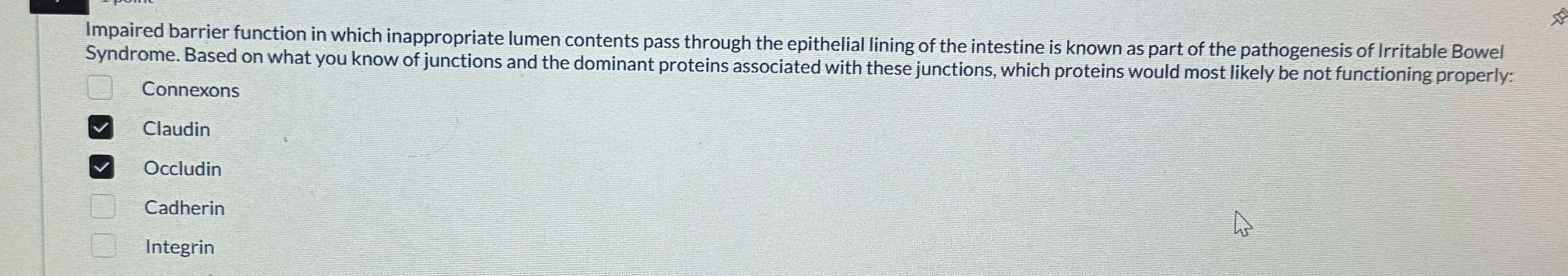 Solved Impaired barrier function in which inappropriate | Chegg.com