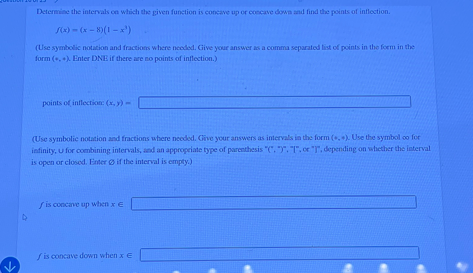 Solved Determine the intervals on which the given function | Chegg.com
