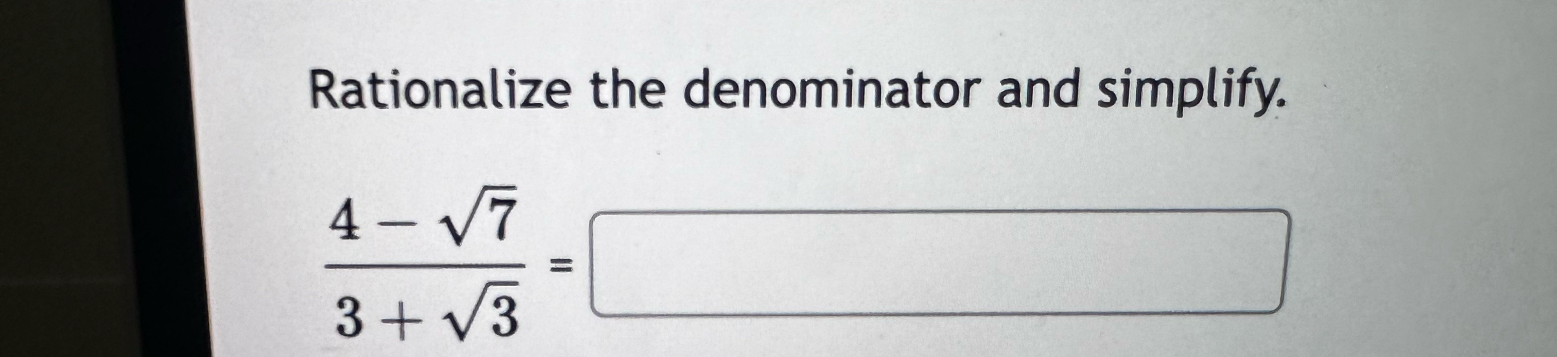 Solved Rationalize the denominator and simplify.4-723+32= | Chegg.com