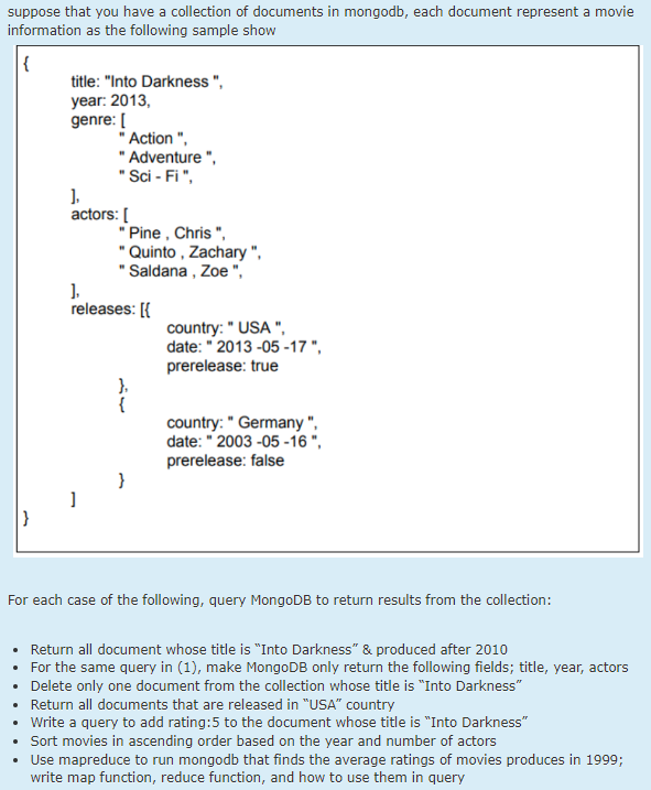 Solved suppose that you have a collection of documents in | Chegg.com