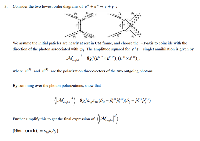 Solved Consider the two lowest order diagrams of e++e-→v+v | Chegg.com